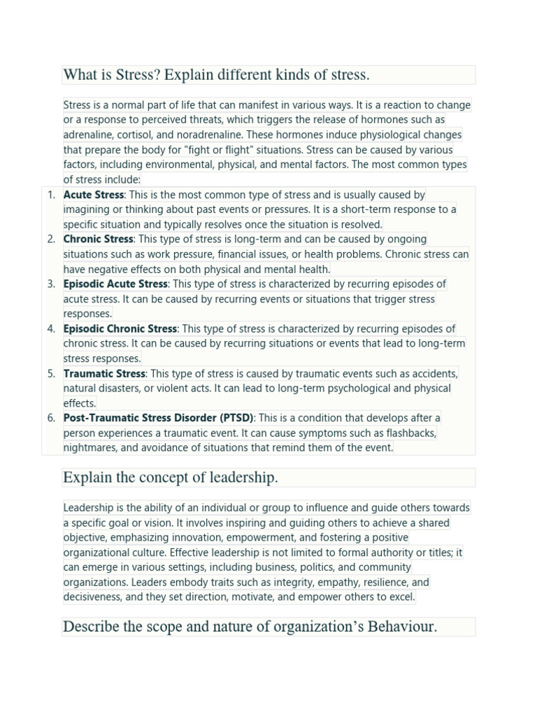 What Is Stress | PDF | Stress (Biology) | Perception