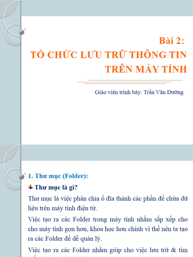 2, Bai 2 - To Chuc Luu Tru Thong Tin Tren May Tinh | PDF