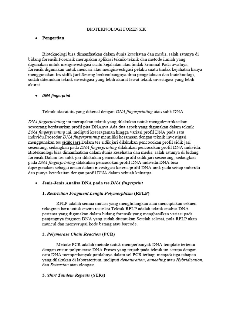 Biologi Forensik | PDF