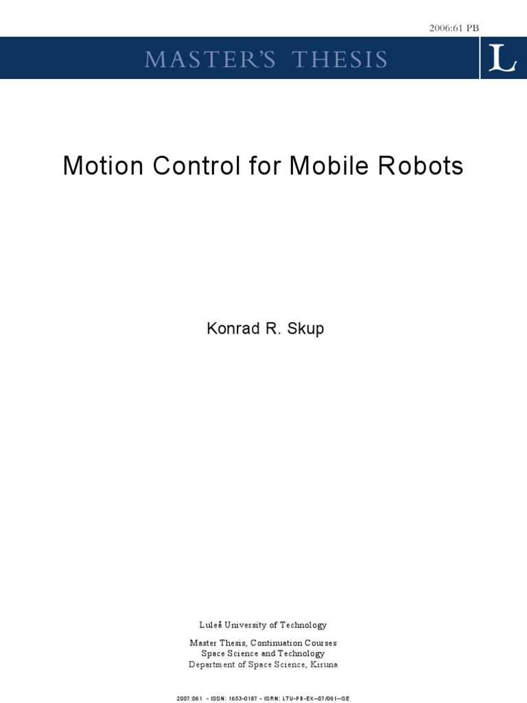Motion Control For Mobile Robot | PDF | Electromagnetism | Electrical ...