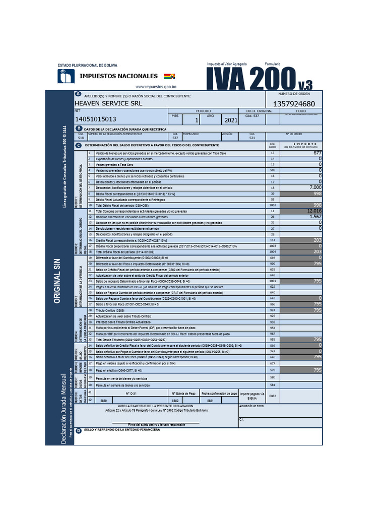 Formulario 200 Iva | PDF | Impuesto al valor agregado | Impuestos