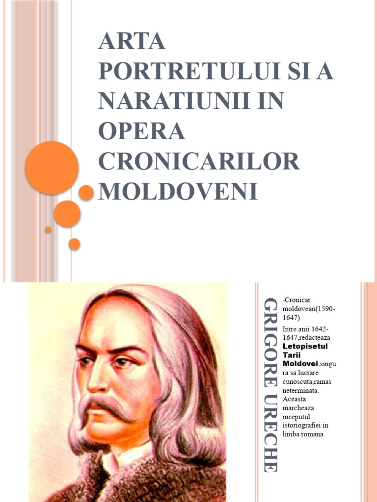 Arta Portretului Si A Naratiunii in Opera Cronicarilor | PDF