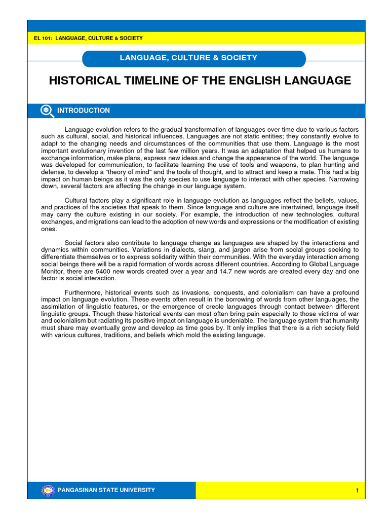 El 101 Historical Timeline Final | PDF | Characters In Romeo And Juliet ...