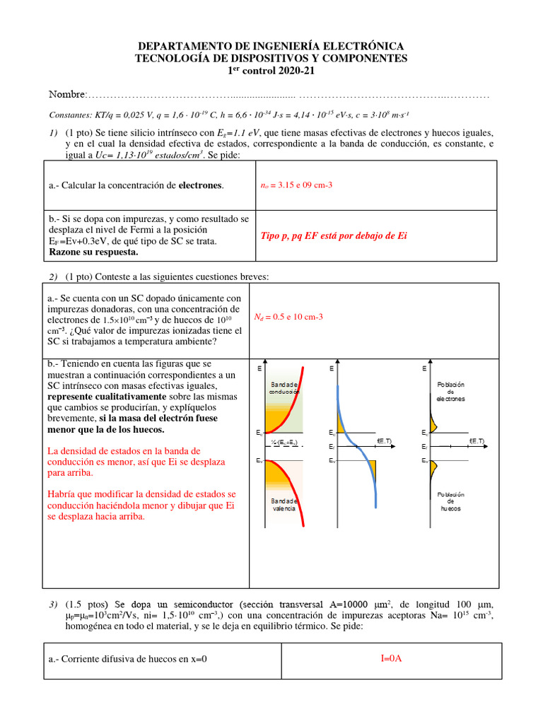 TDC - 1p - Abr - 20-21 (Sol) | PDF | Semiconductores | Resistividad Eléctrica y Conductividad