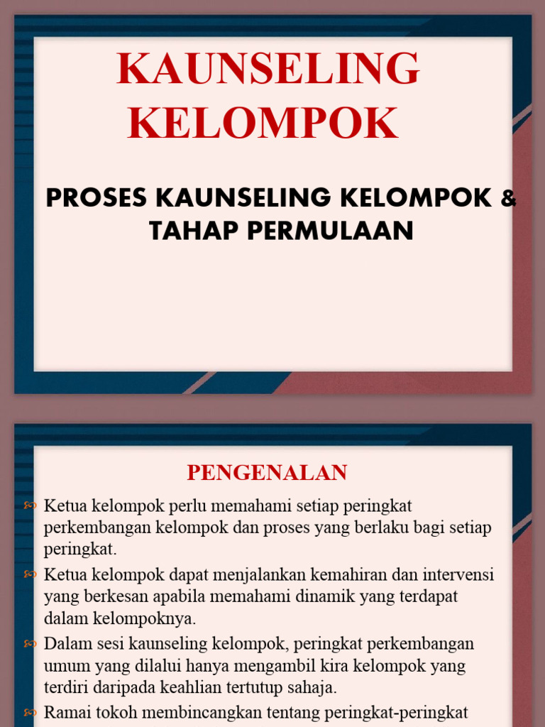 Kuliah 4 5 (Proses Kelompok Tahap Permulaan) | PDF