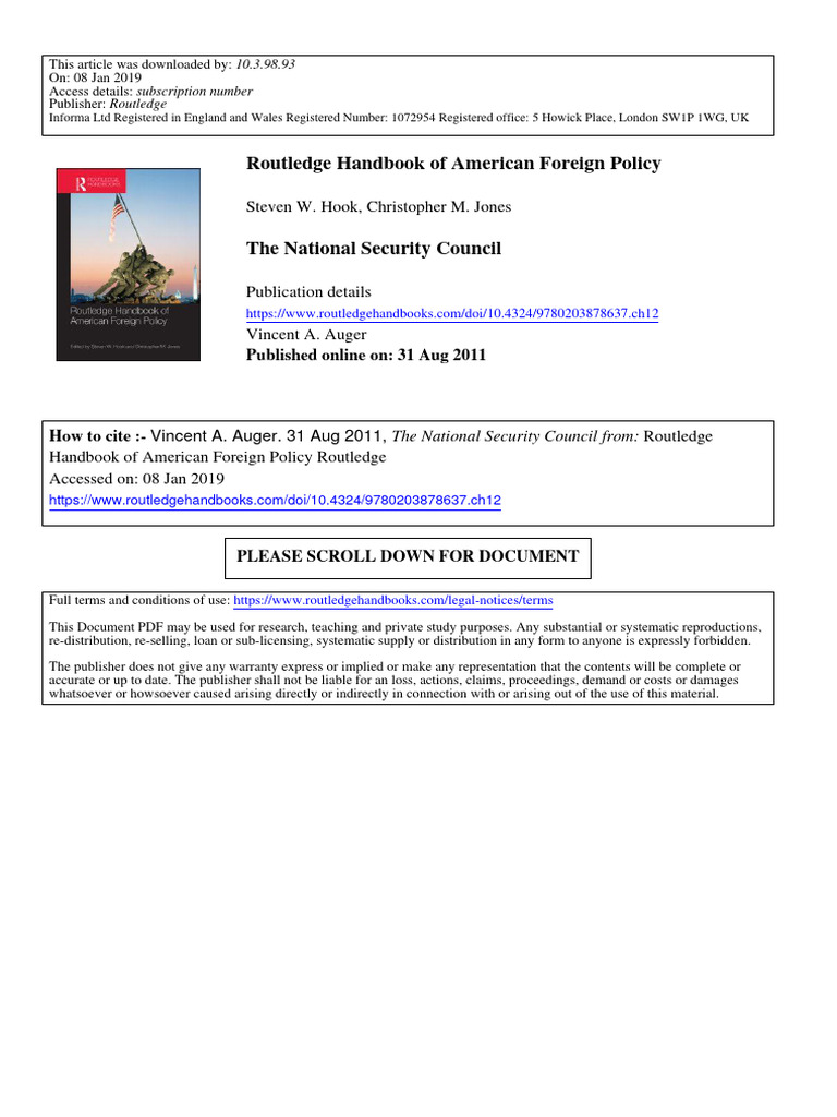 National Security Council Overview | PDF | United States National ...