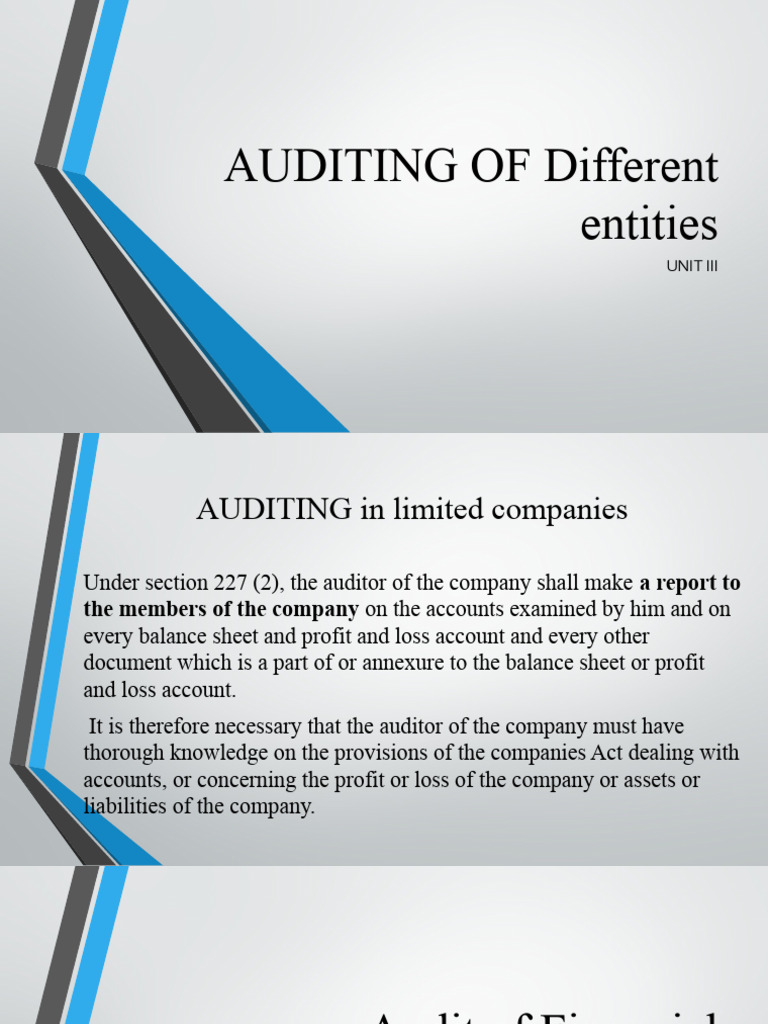 Auditing of Different Entities | PDF | Dividend | Expense