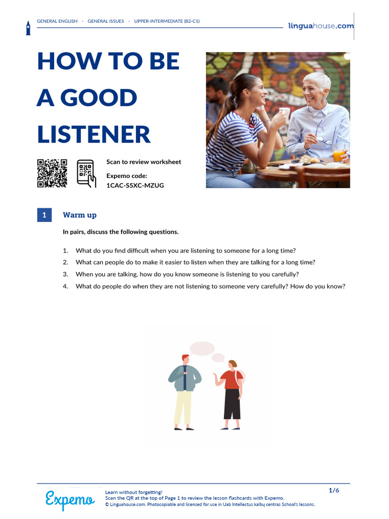 How To Be A Good Listener | PDF | Vocabulary | Conversation
