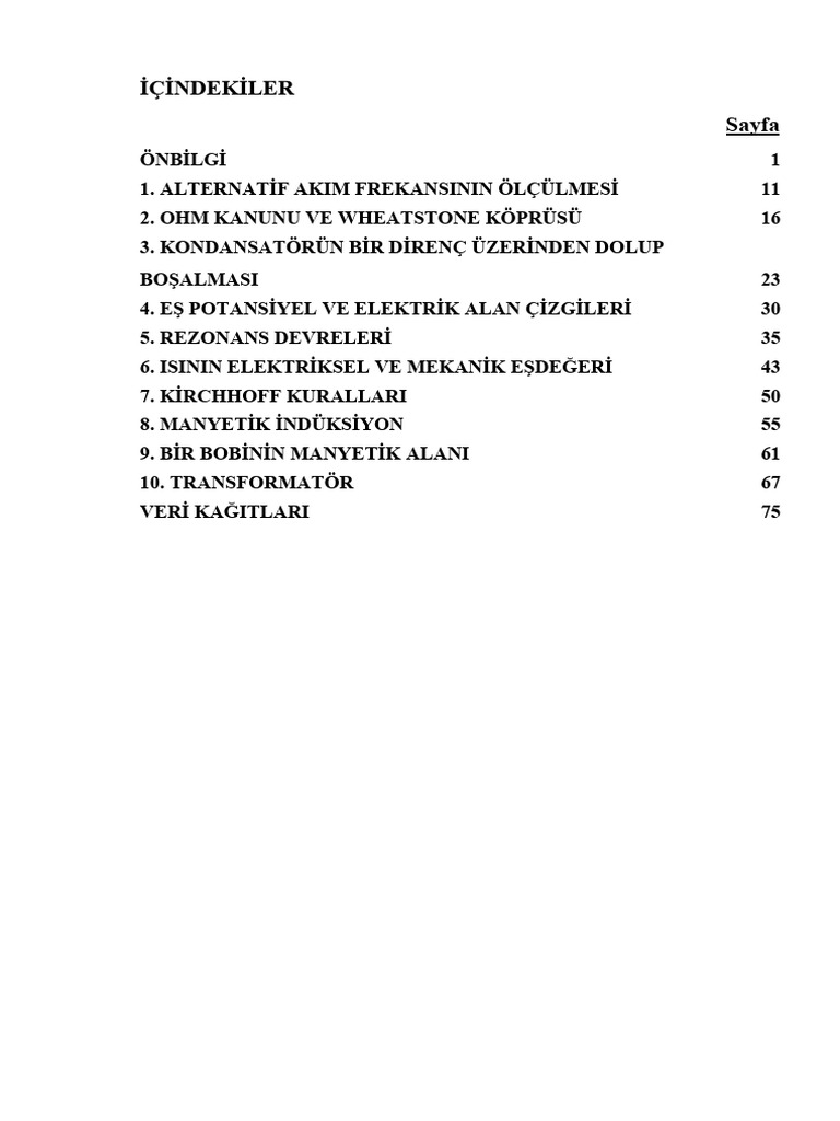 Genel Fizik II Lab Föyü | PDF