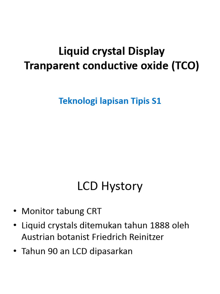 Liquid Crystal Display - TLT | PDF | Liquid Crystal Display | Pixel