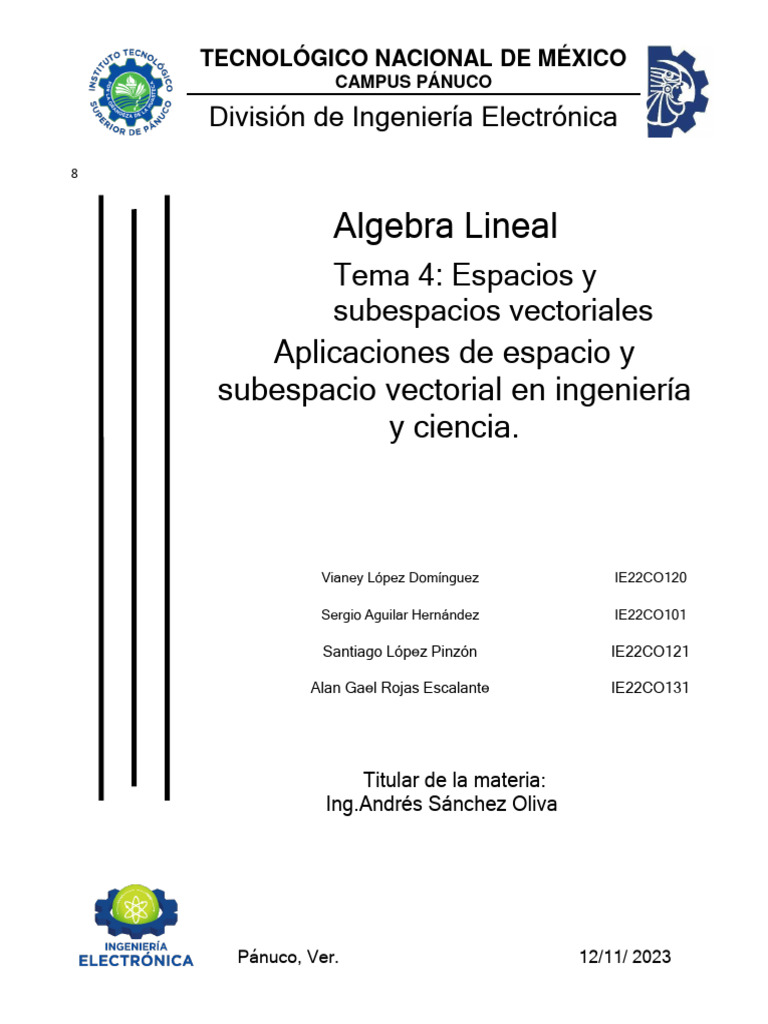 Inv Aplicacion de Los Espacios y Subespacios Vectoriales en La ...