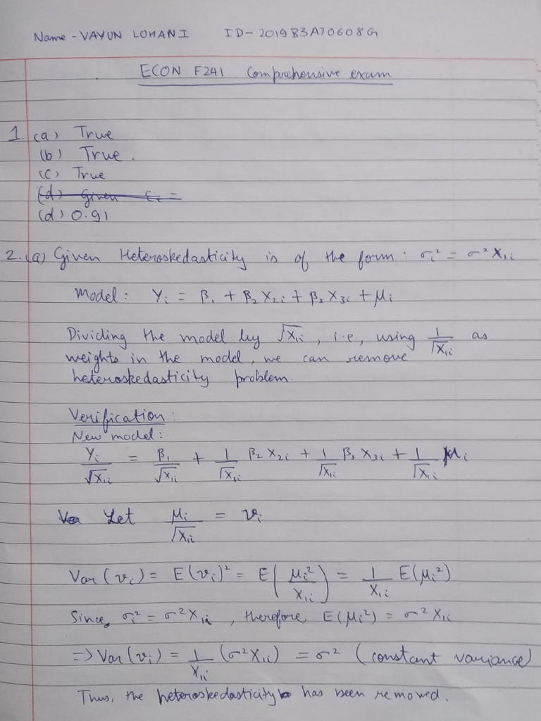 Econometric Methods Comprehensive Exam Pdf