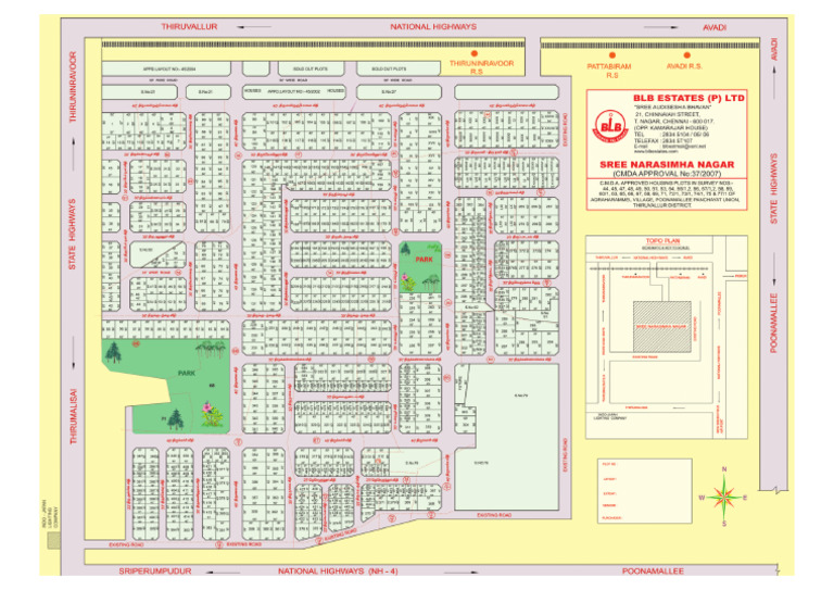 BLB Narasimha Nagar Layout Map, Thiruninravur | PDF