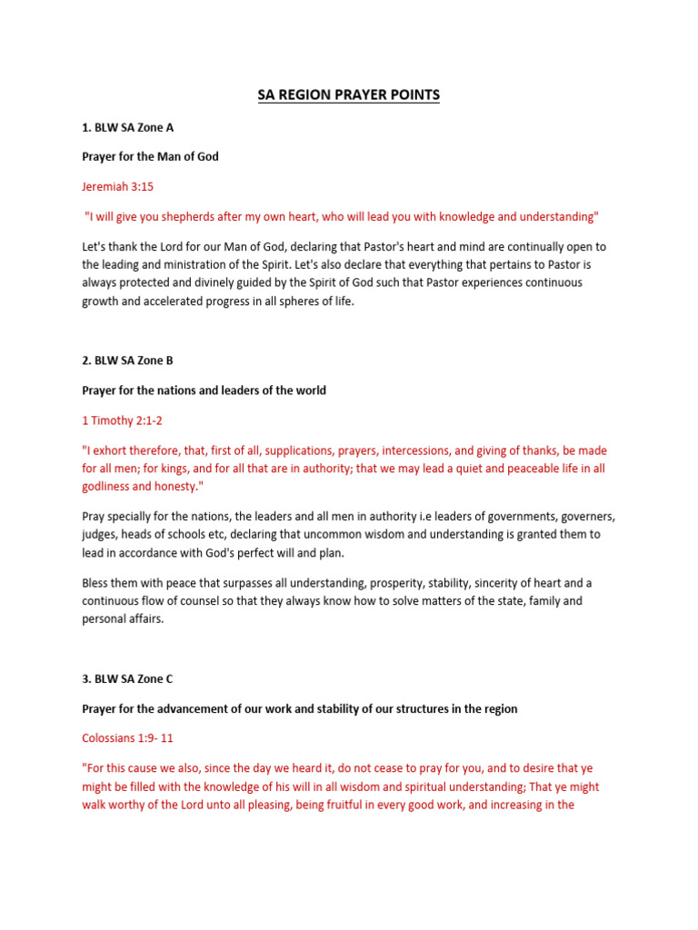 Sa Region Praye Wps Office | PDF | Prayer | God