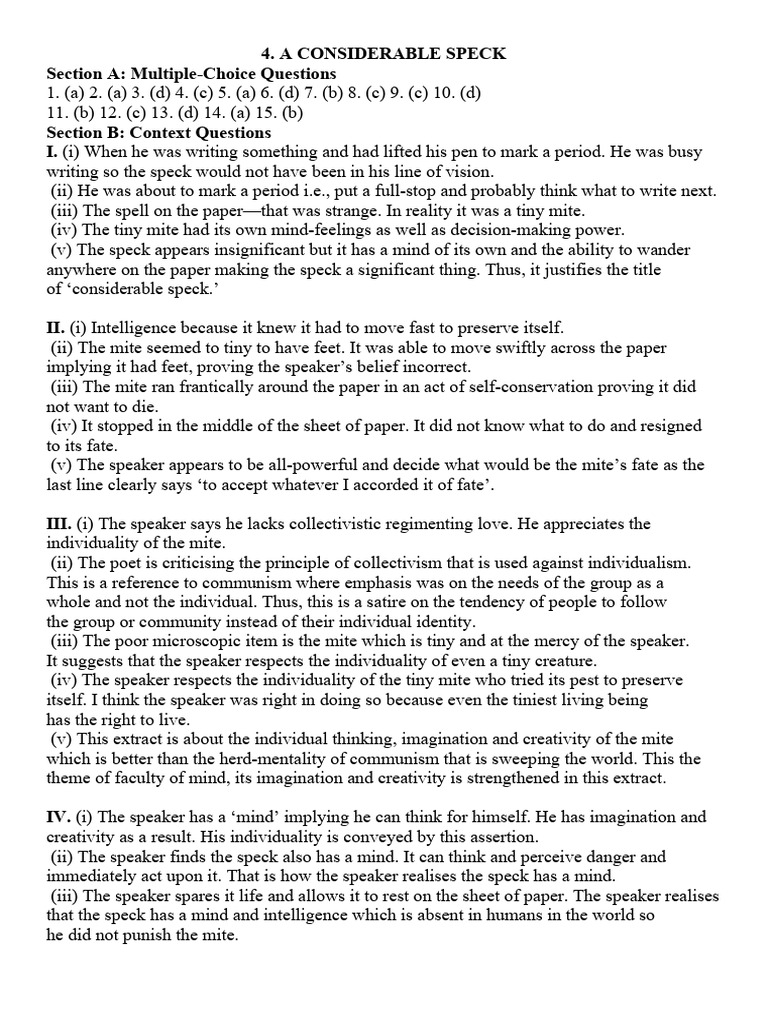 4.A Considerable Speck-Poem | PDF | Mind | Creativity