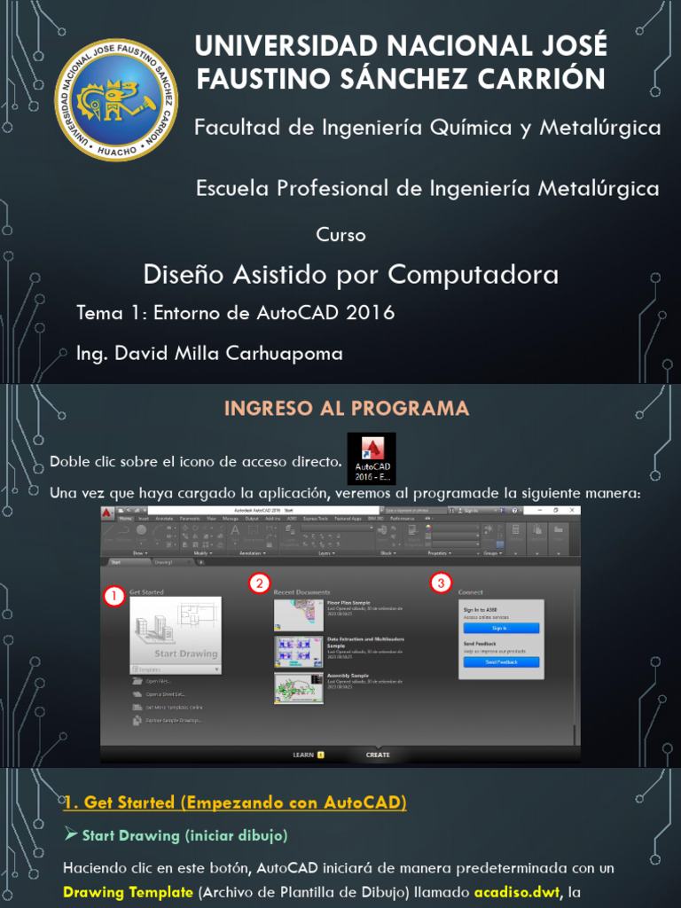 Entorno y Uso de AutoCAD 2016 | PDF | Ventana (informática) | Cad ...