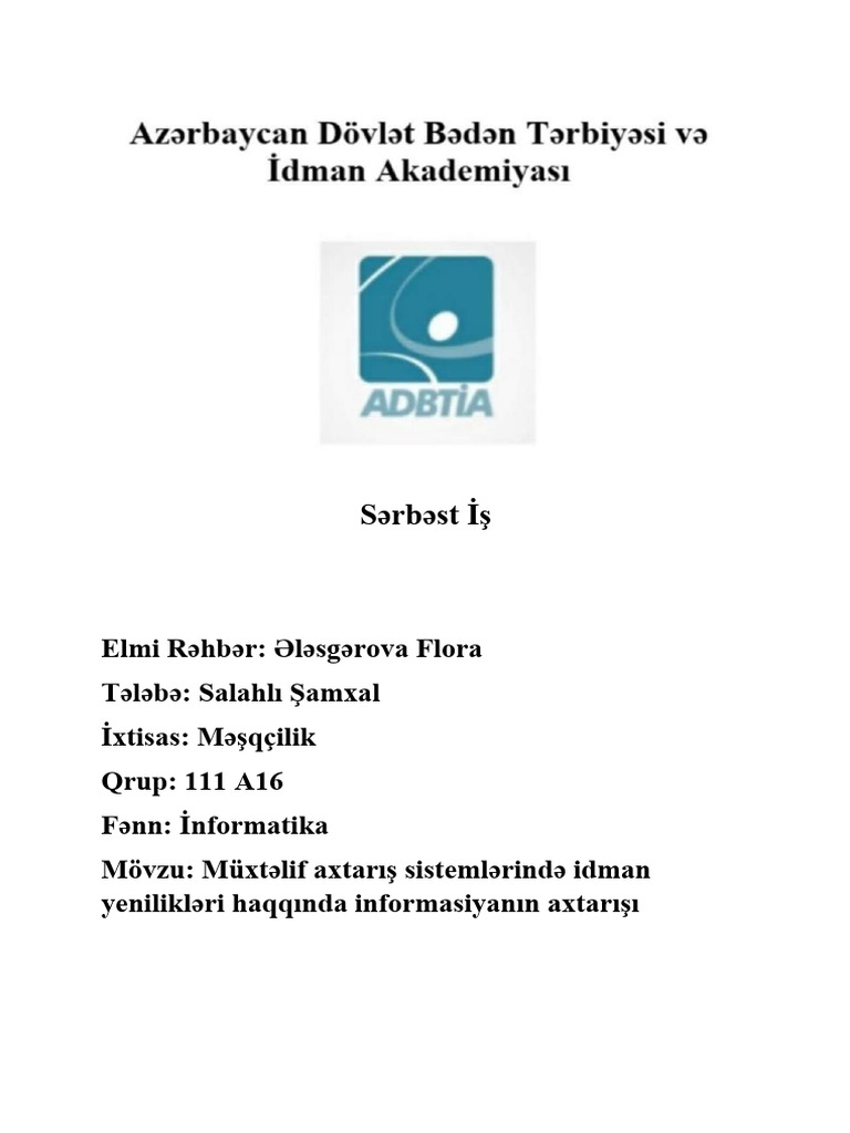 Salahlı Şamxal 111 A16 | PDF