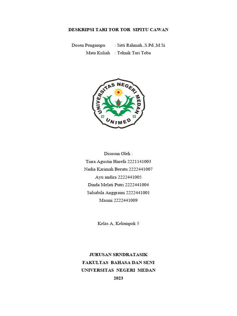 Deskripsi Tari Tor Tor Sipitu Cawan | PDF | Seni