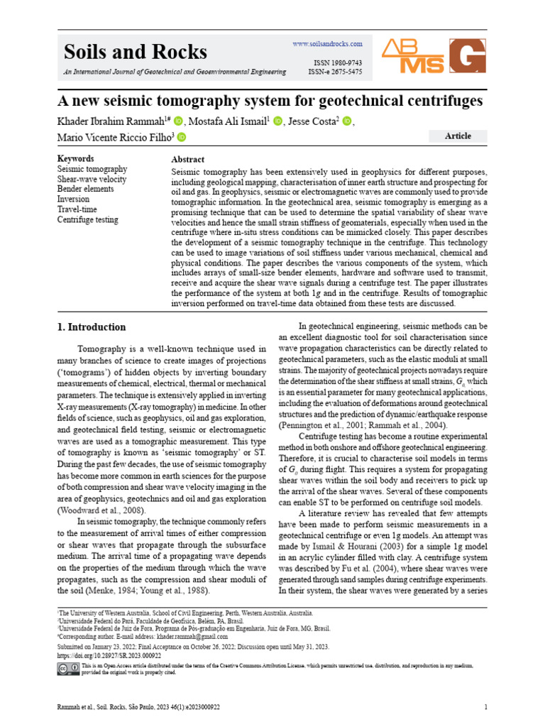A New Seismic Tomography System For Geotechnical C | Download Free PDF ...