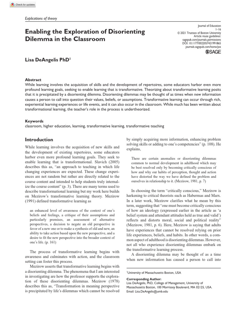 Enabling The Exploration of Disorienting | PDF | Learning | Experience