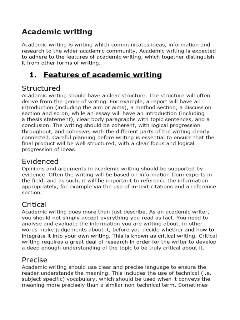 Academic Writing - Features and Style | PDF | English Language | Adverb