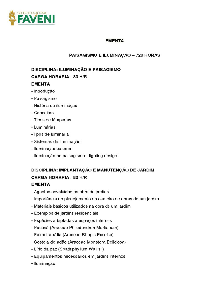 PAISAGISMO E ILUMINAÇÃO 720h | PDF | Citação