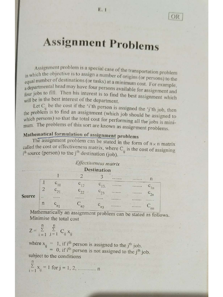 Assignment Problem | PDF