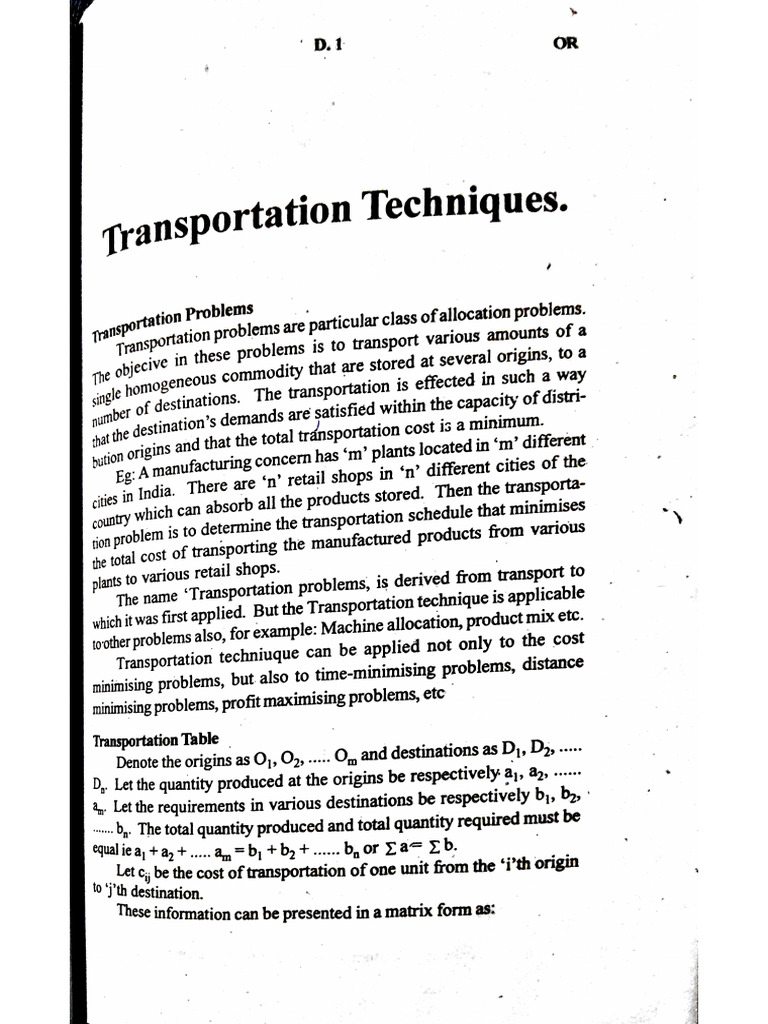 Transportation Problem | PDF