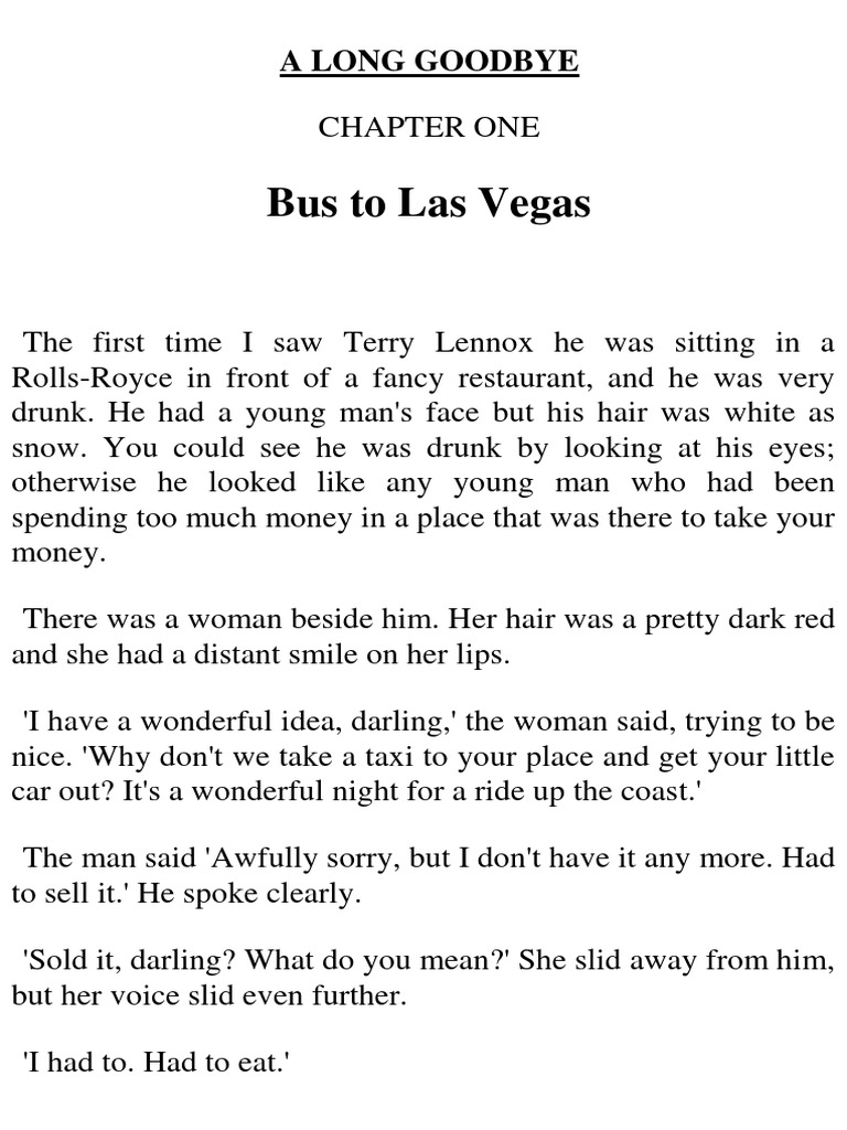 The Long Goodbye: A Tale of Terry Lennox | PDF