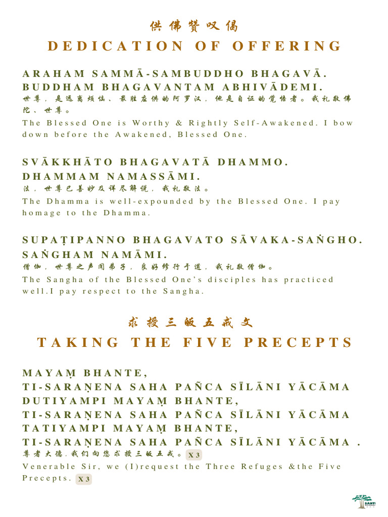 Taking-the-Five-Precepts-020723-1 Pali Chinese English | PDF | Āstika ...