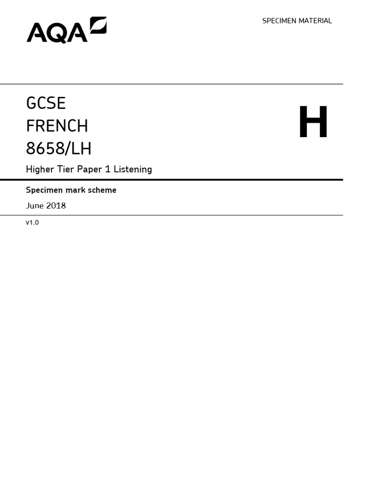 AQA 2018 Specimen Paper Listening | PDF