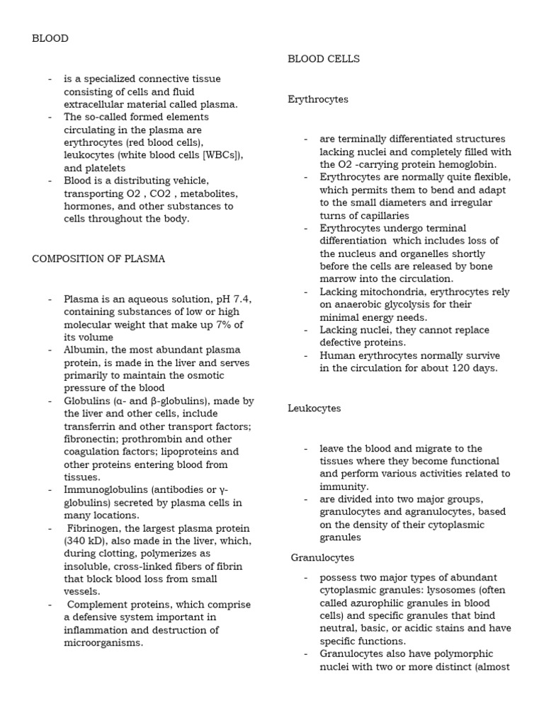 BLOOD | PDF | Granulocyte | Red Blood Cell