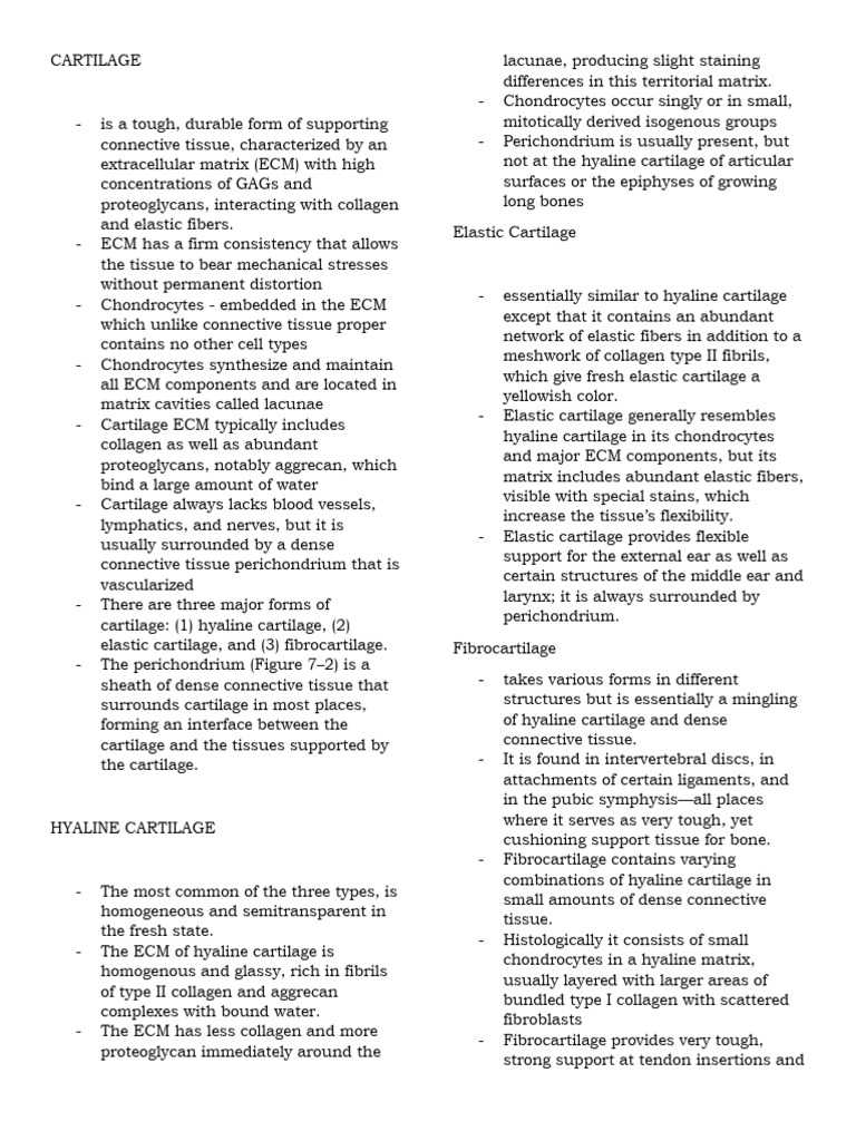CARTILAGE | PDF | Cartilage | Extracellular Matrix