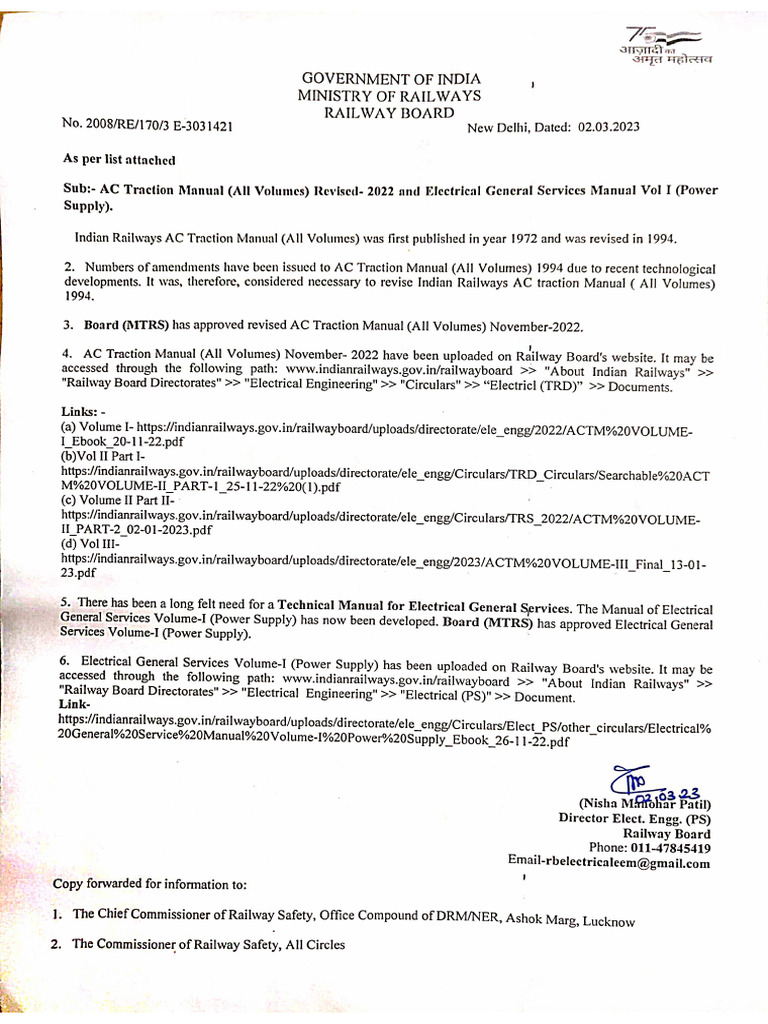 AC Traction Manual (All Volumes) Revised-2022 and Electrical General ...