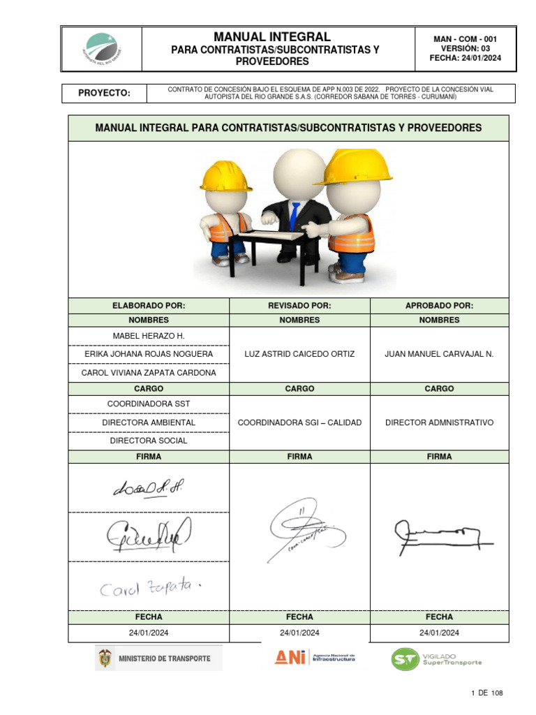 Man-Com-001 Manual Integral para Contratistas | PDF | Outsourcing ...