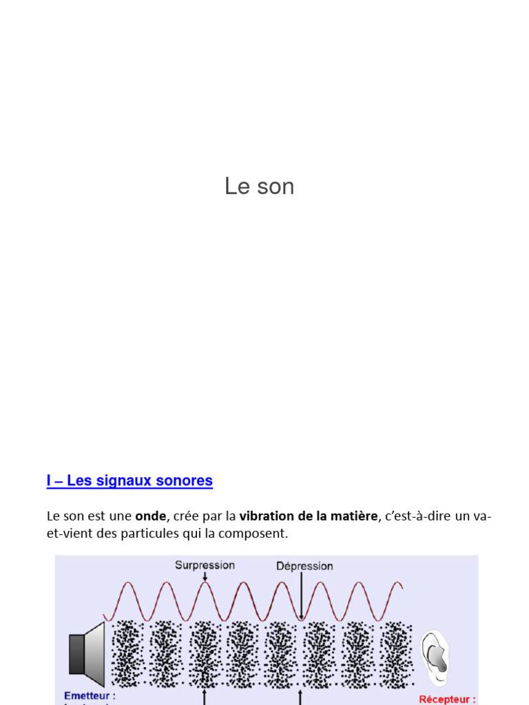Comprendre le son et ses caractéristiques | PDF | Études des langues ...