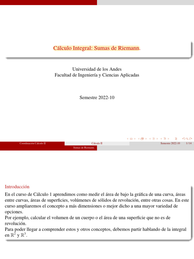 Sumas de Riemann | PDF | Integral | Cálculo