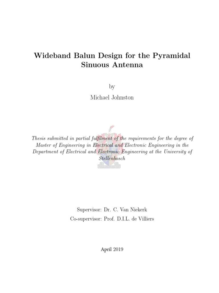 000000 Wideband Balun Design for the Pyramidal Sinuous Antenna | PDF ...