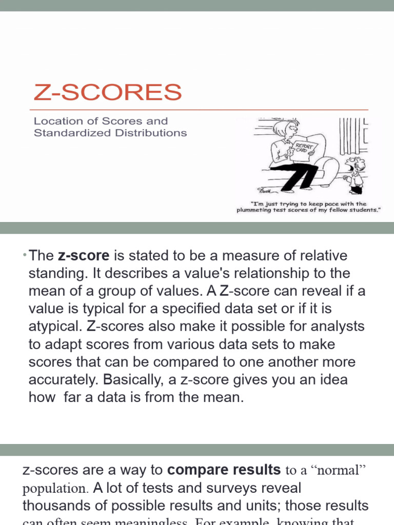 Z Score | PDF | Standard Score | P Value