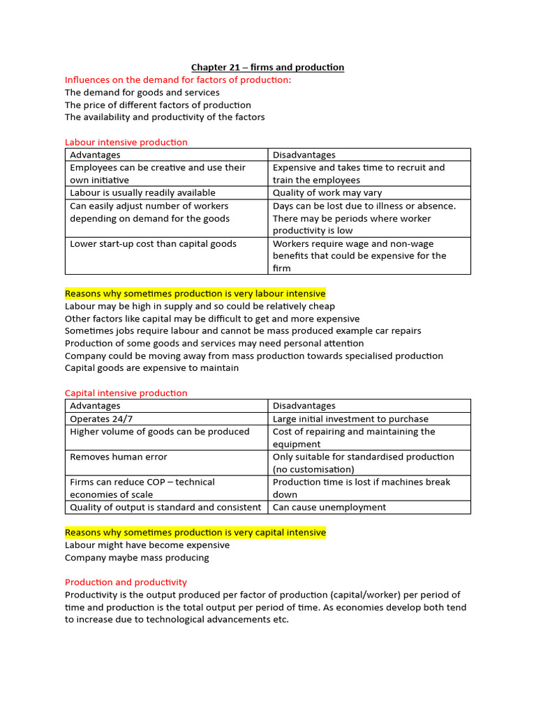 Firms and Production - 21 | PDF | Labour Economics | Capital (Economics)