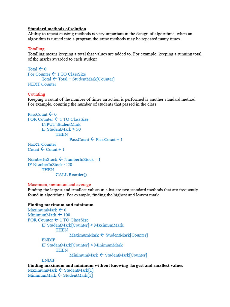 Standard Methods of Solution | PDF | String (Computer Science ...