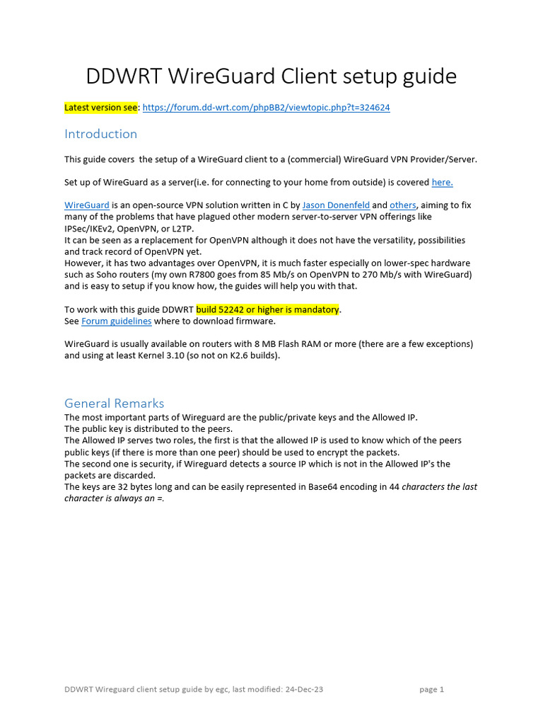 DDWRT WireGuard Client Setup Guide v37 | PDF | I Pv6 | Domain Name System