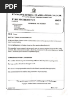 Pure Mathematics Zimsec Bluebook Paper 1 2011-2021-1 | PDF
