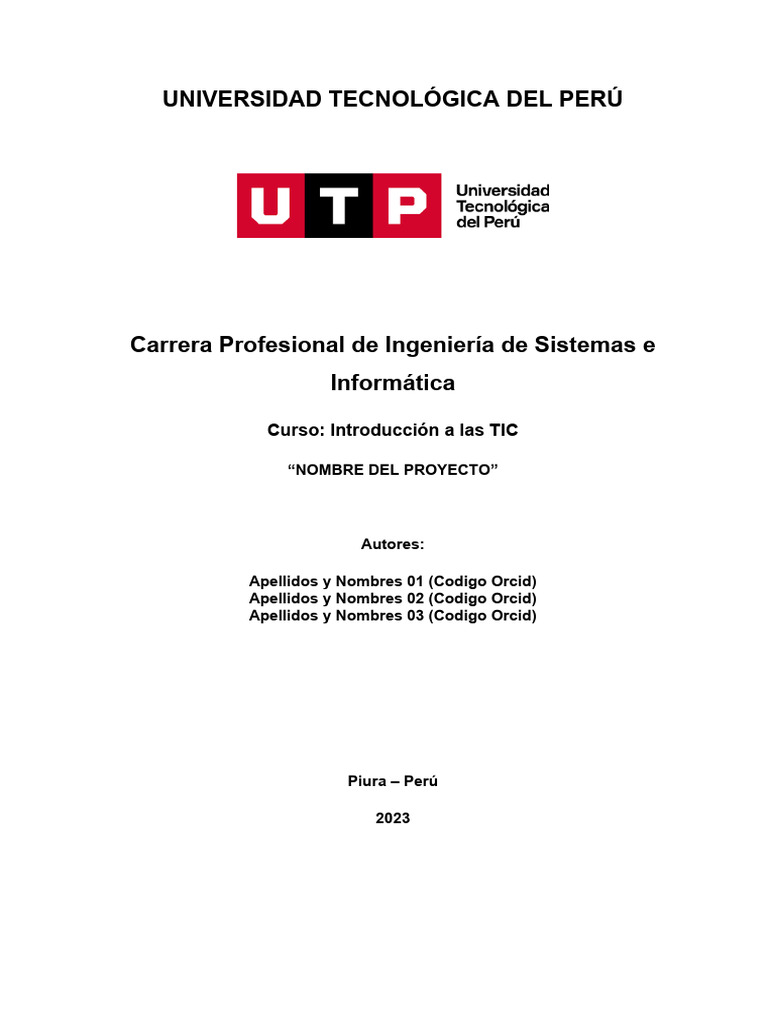 Formato Informe Final ITIC Actualizado | PDF | Informática