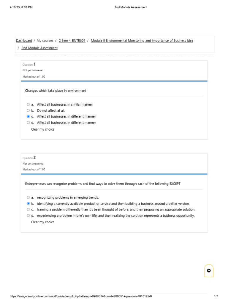 2nd Module Assessment Entrep | PDF | Entrepreneurship | Innovation