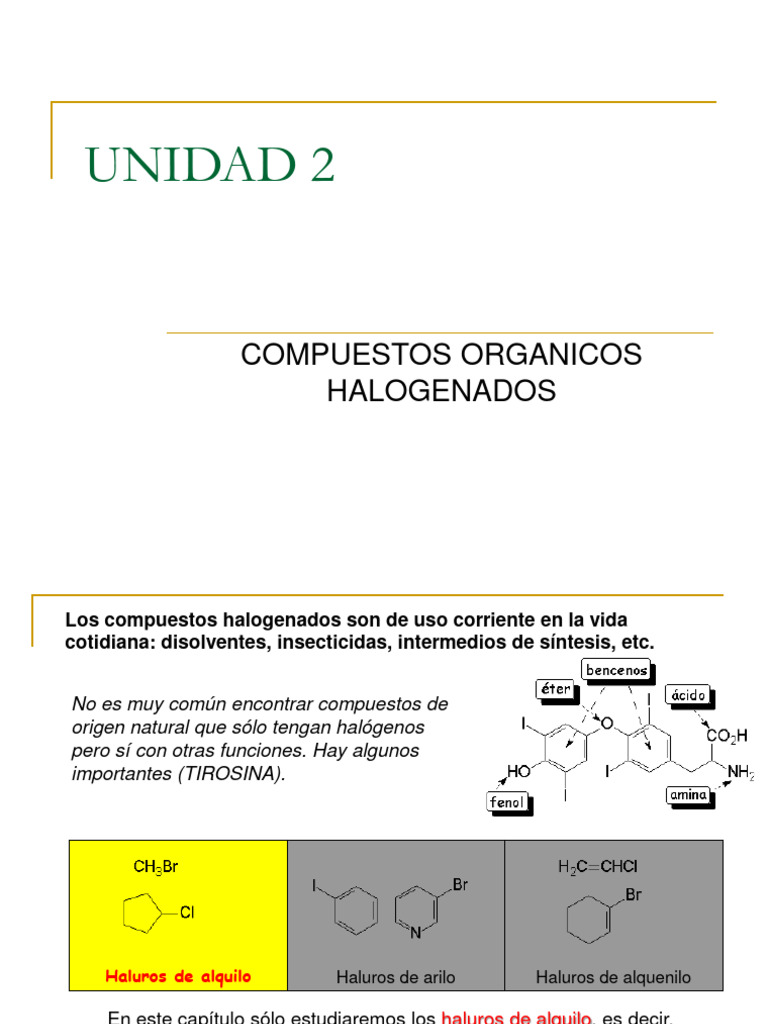 Tema 2 Derivados Halogenados | Descargar gratis PDF | Moléculas ...