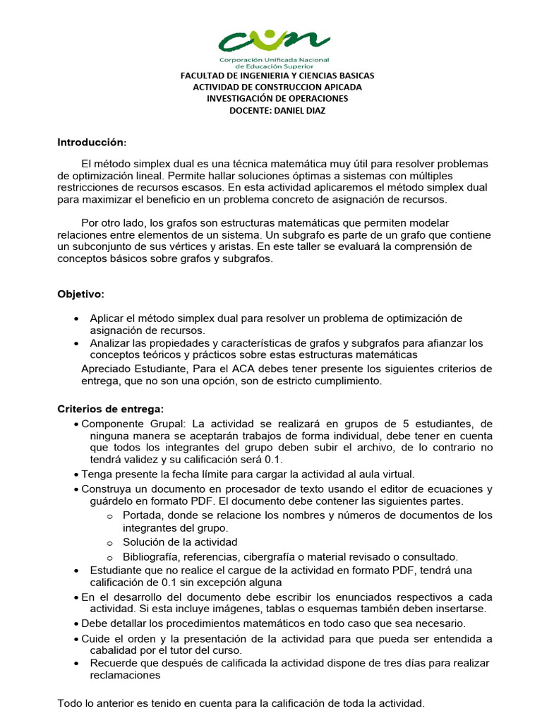 Aca Ii Método Simplex Dual | PDF | Teoría de grafos | Optimización Matemática
