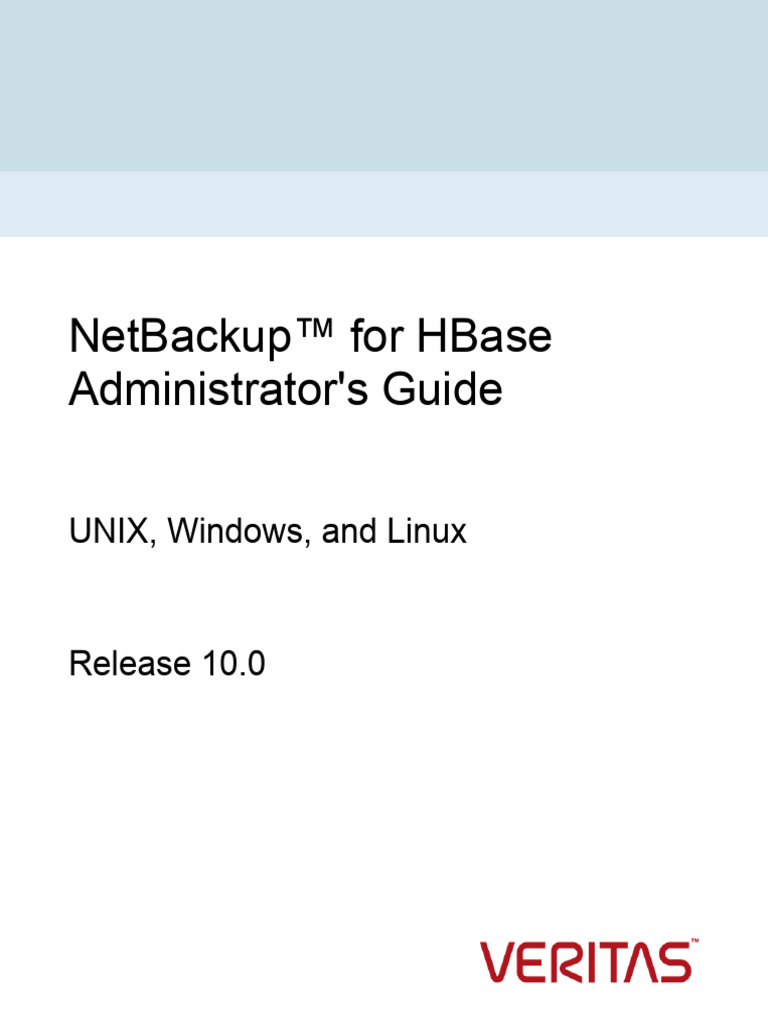 NetBackup10 AdminGuide HBase | PDF | Backup | Computer Cluster