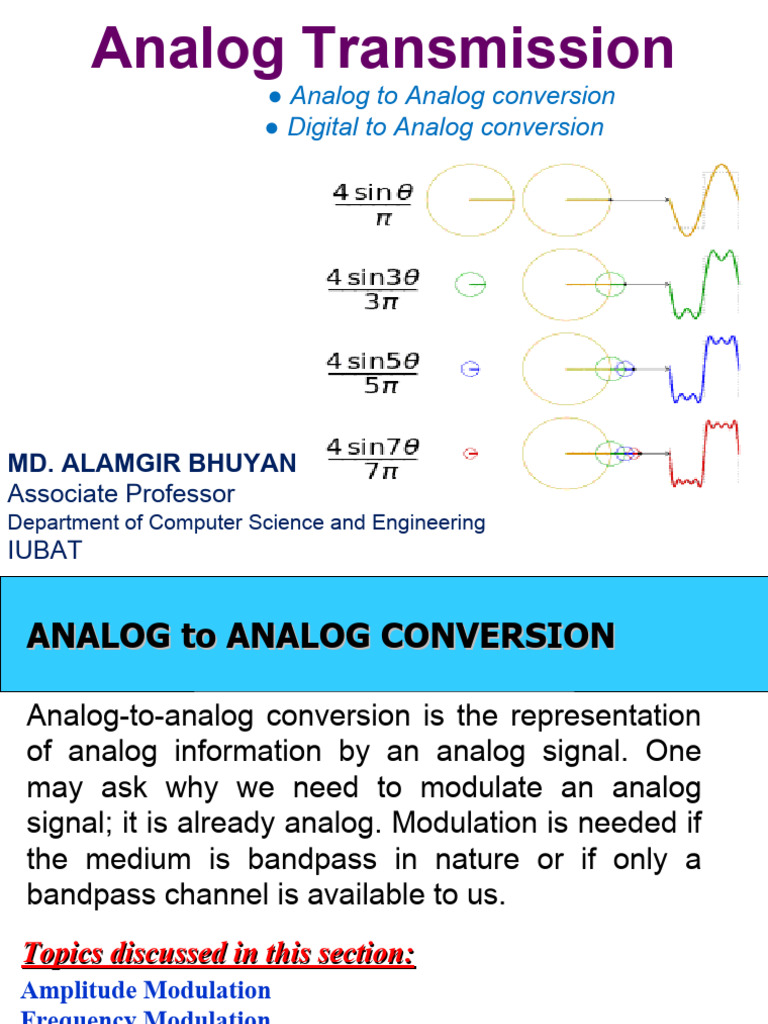 Analog Transmission | PDF | Modulation | Bit Rate