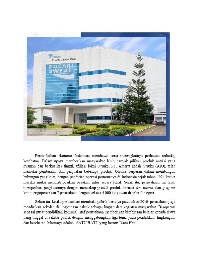 Profil PT Amerta Indah Otsuka | PDF